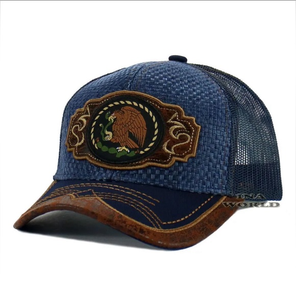 Accessories | Mexico Eagle Aguila Hat Straw Mesh Trucker Snapback ...